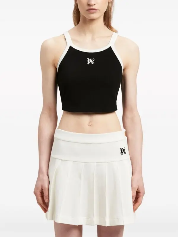 Palm Angels Pa Monogram Cropped Tank Top