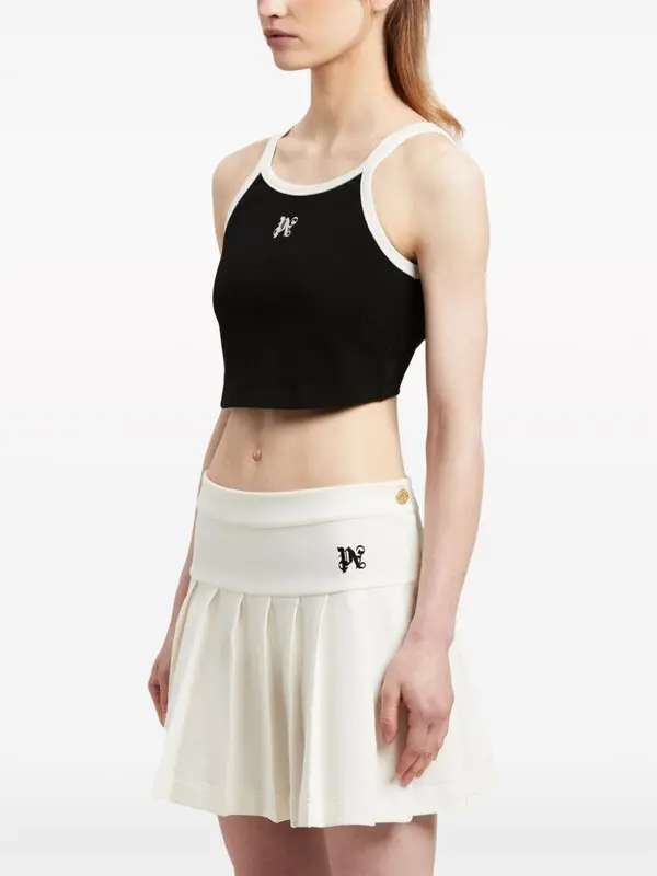 Palm Angels Pa Monogram Cropped Tank Top