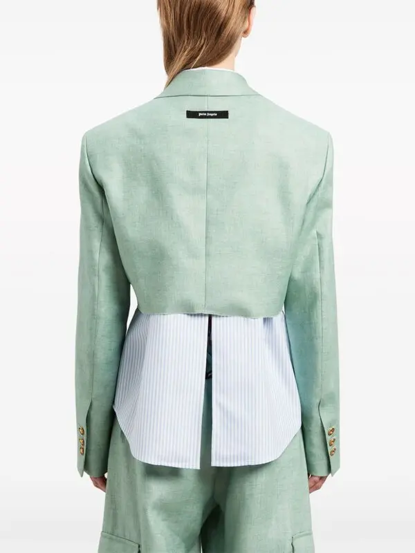 Palm Angels Linen Cropped Blazer