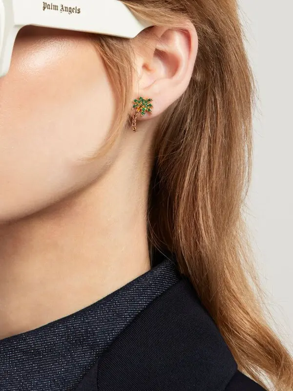 Palm Angels Crystal-embellished Palm Tree Earrings