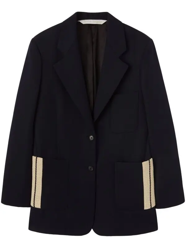 Palm Angels Tape-detail Virgin Wool-blend Blazer