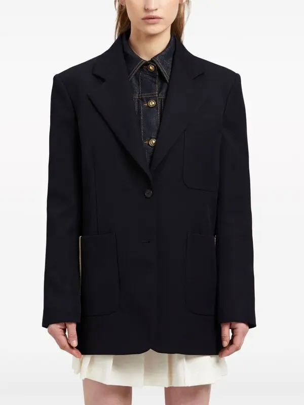 Palm Angels Tape-detail Virgin Wool-blend Blazer
