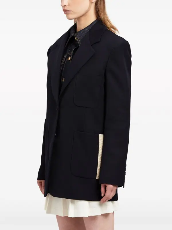 Palm Angels Tape-detail Virgin Wool-blend Blazer