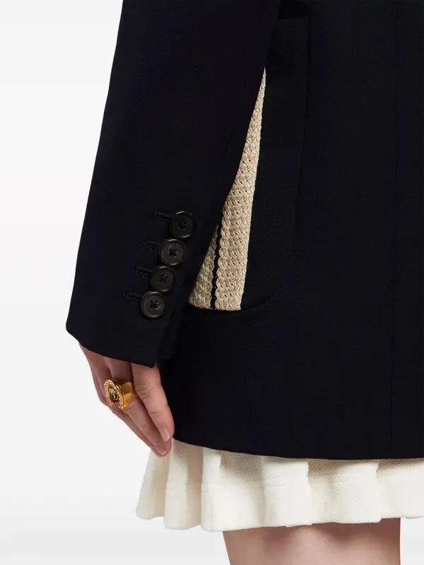 Palm Angels Tape-detail Virgin Wool-blend Blazer