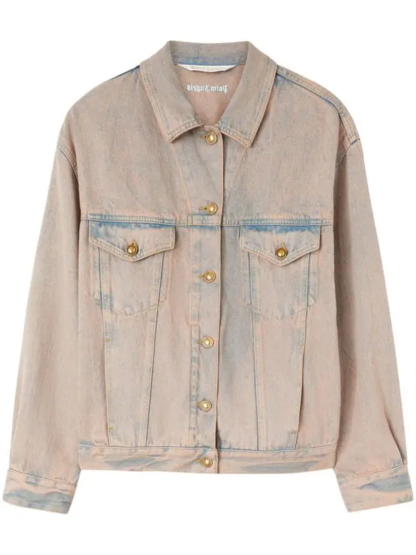 Palm Angels Overdyed Denim Jacket - Pink