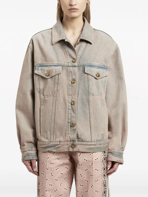 Palm Angels Overdyed Denim Jacket - Pink