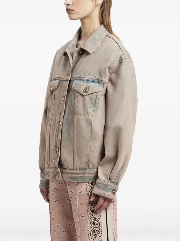 Palm Angels Overdyed Denim Jacket - Pink