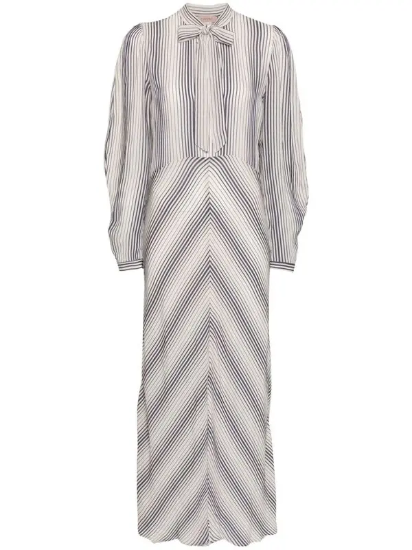 TWINSET Striped V-neck Shirt Dress