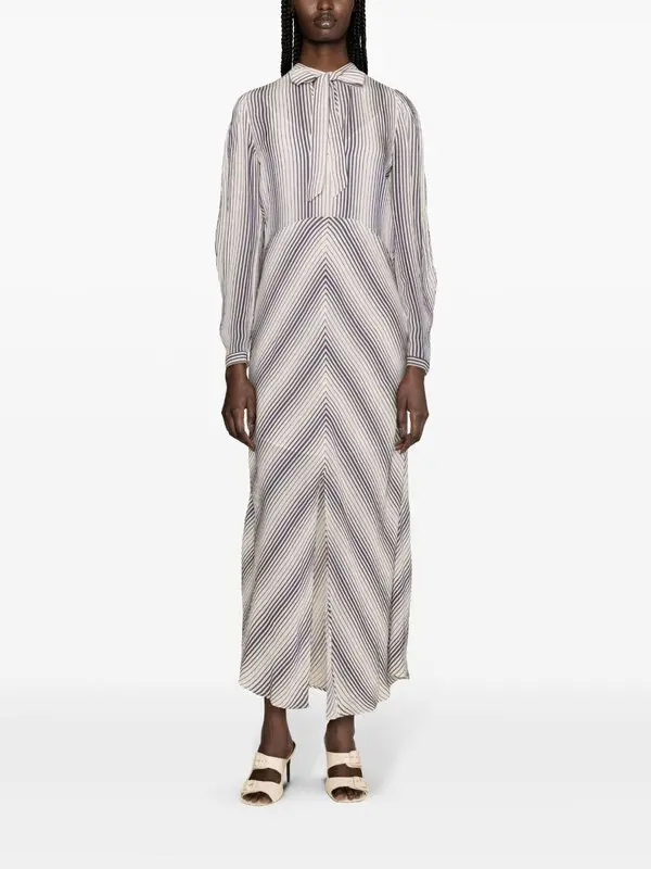 TWINSET Striped V-neck Shirt Dress