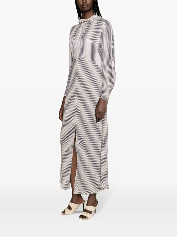 TWINSET Striped V-neck Shirt Dress