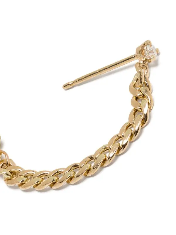 Zoe Chicco 14kt Yellow Curb-chain Diamond Earring