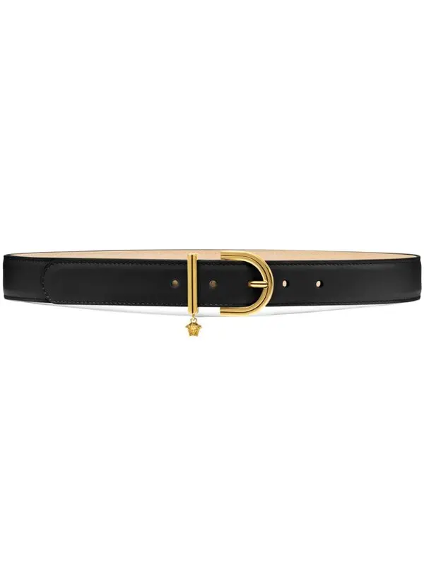 Versace Medusa Leather Belt - Black