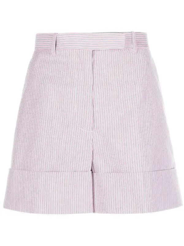 Thom Browne Striped High-waist Shorts - Red