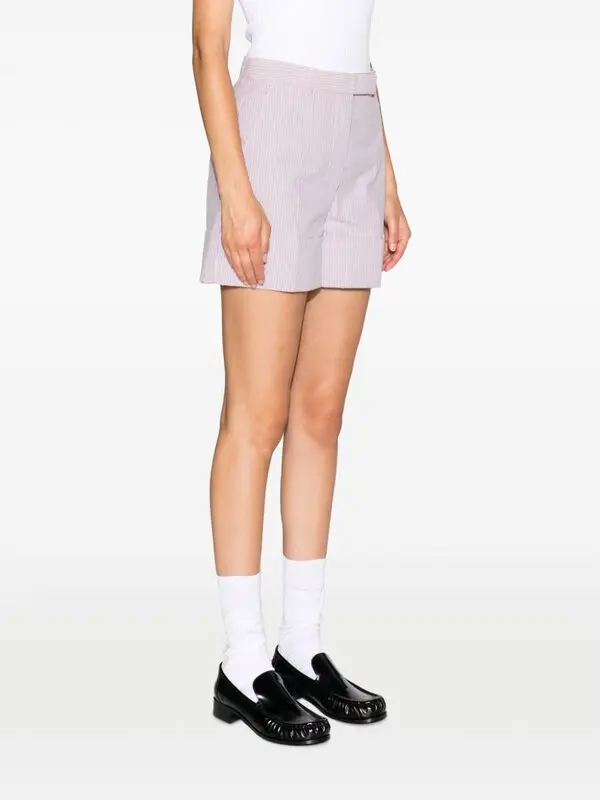 Thom Browne Striped High-waist Shorts - Red