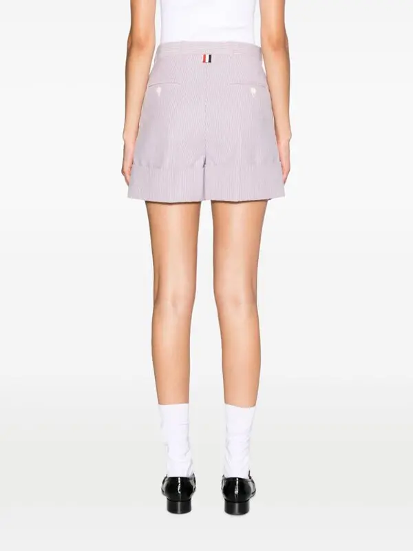 Thom Browne Striped High-waist Shorts - Red