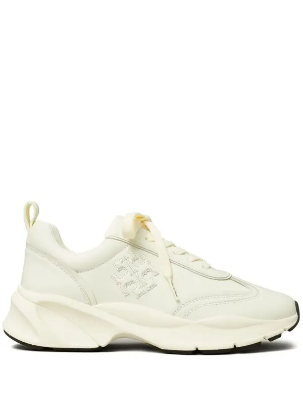 Tory Burch Logo-embossed Leather Sneakers - White