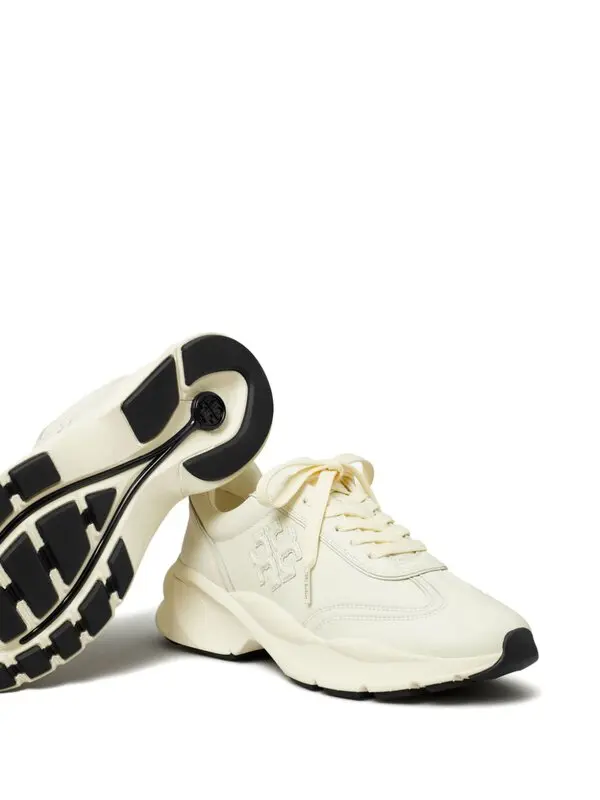 Tory Burch Logo-embossed Leather Sneakers - White