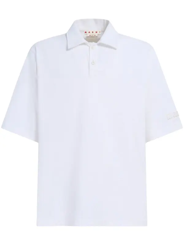 Marni Logo-patch Cotton Polo Shirt