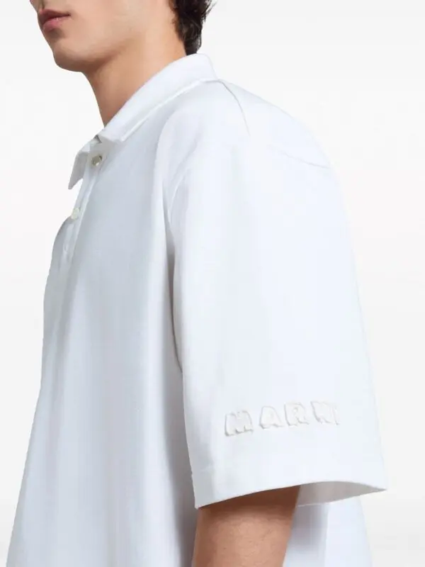 Marni Logo-patch Cotton Polo Shirt