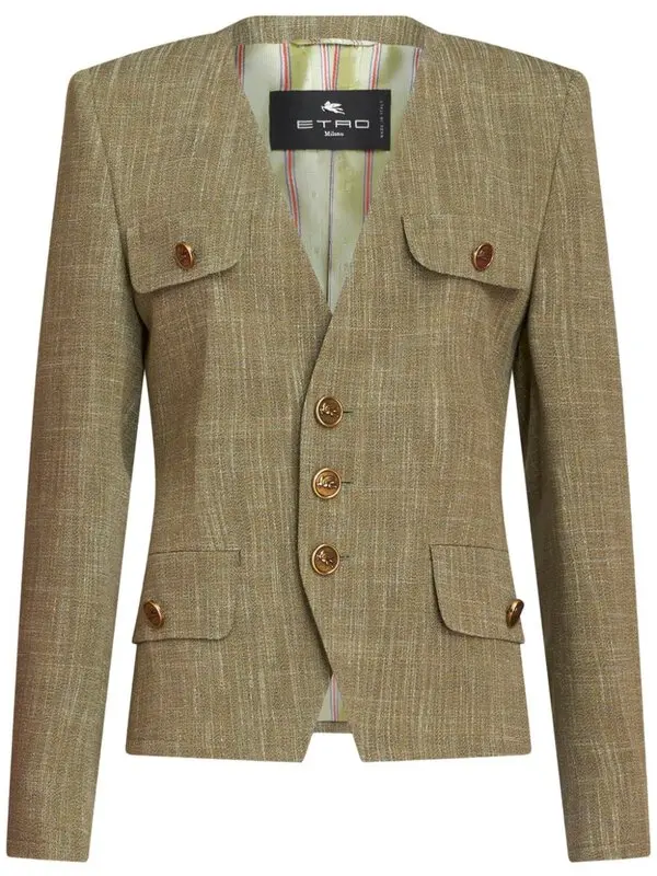 Etro Slub-effect Single-breasted Jacket
