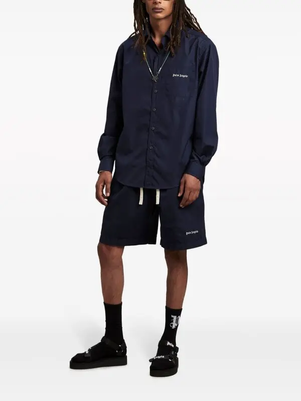 Palm Angels Logo-embroidered Cotton Shirt
