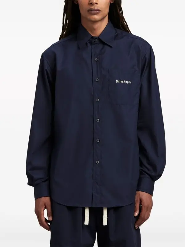 Palm Angels Logo-embroidered Cotton Shirt