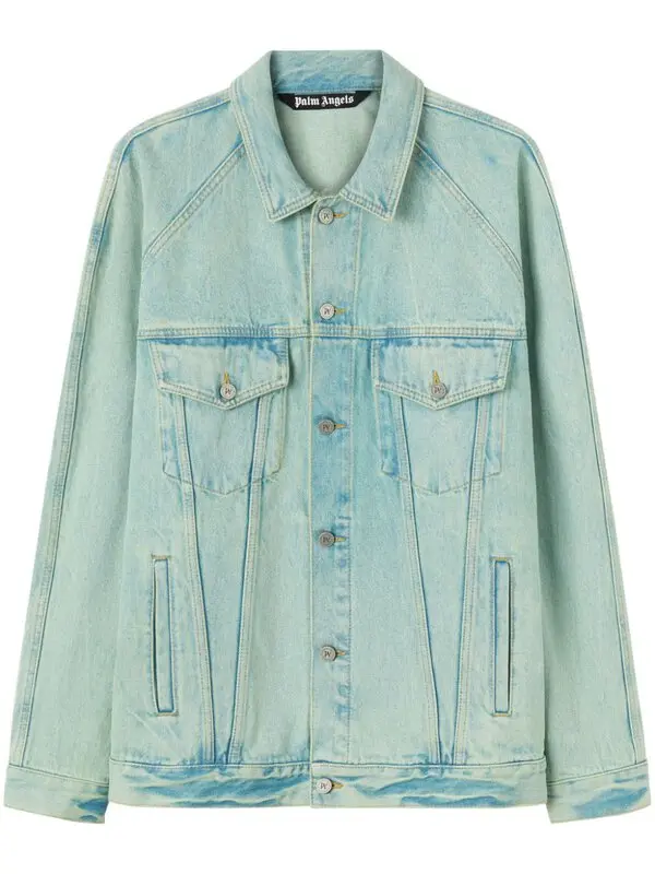 Palm Angels Overdyed Denim Jacket - Green