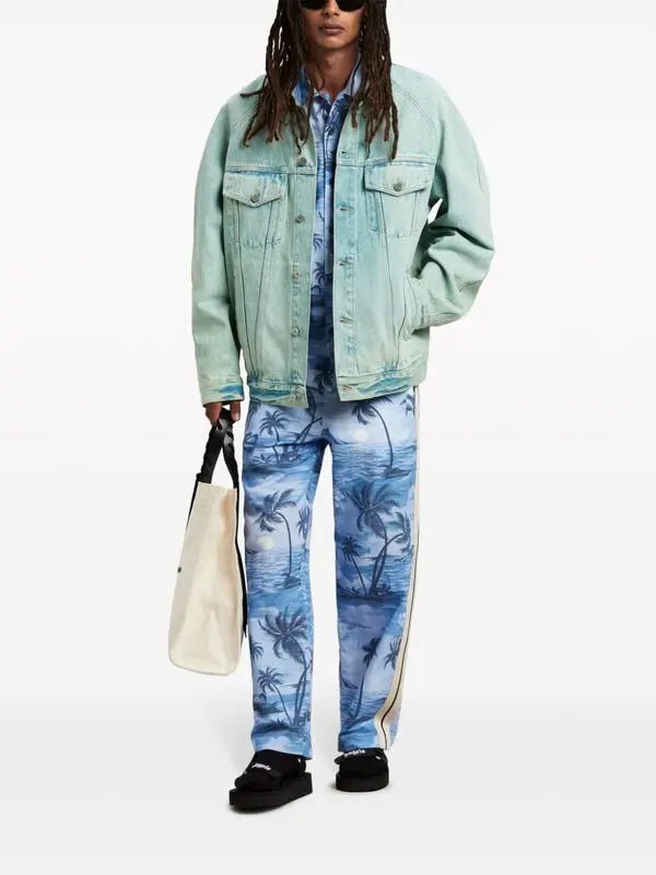Palm Angels Overdyed Denim Jacket - Green