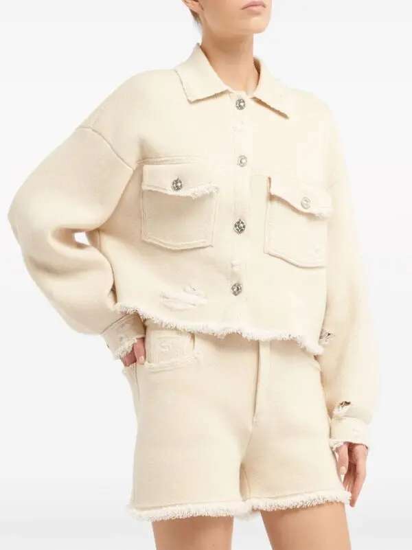 BARRIE Fine-knit Fringe-detail Shorts - Neutrals