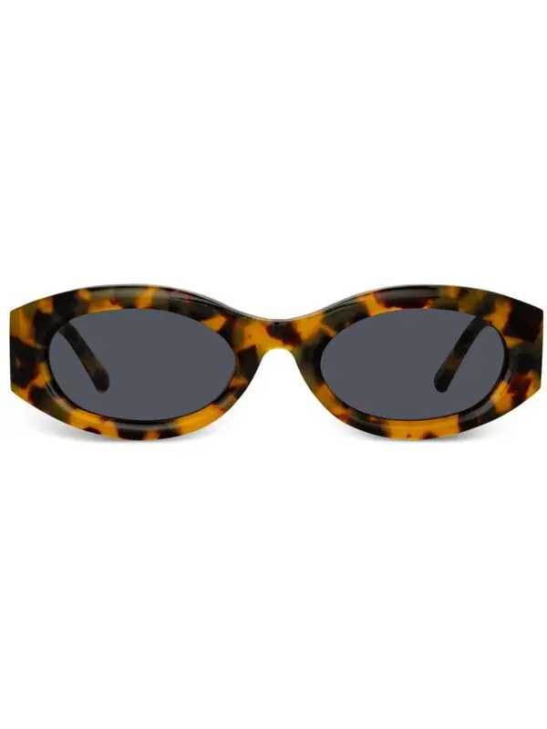 Linda Farrow Berta Oval Sunglasses - Brown