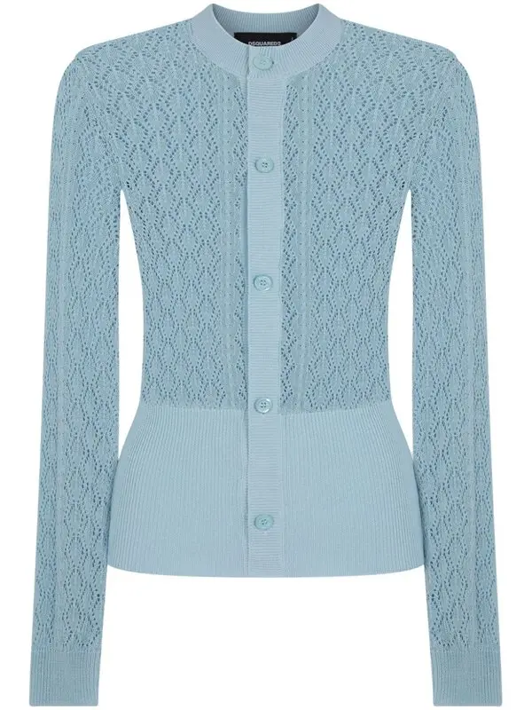 Dsquared2 Pointelle-knit Cotton Cardigan