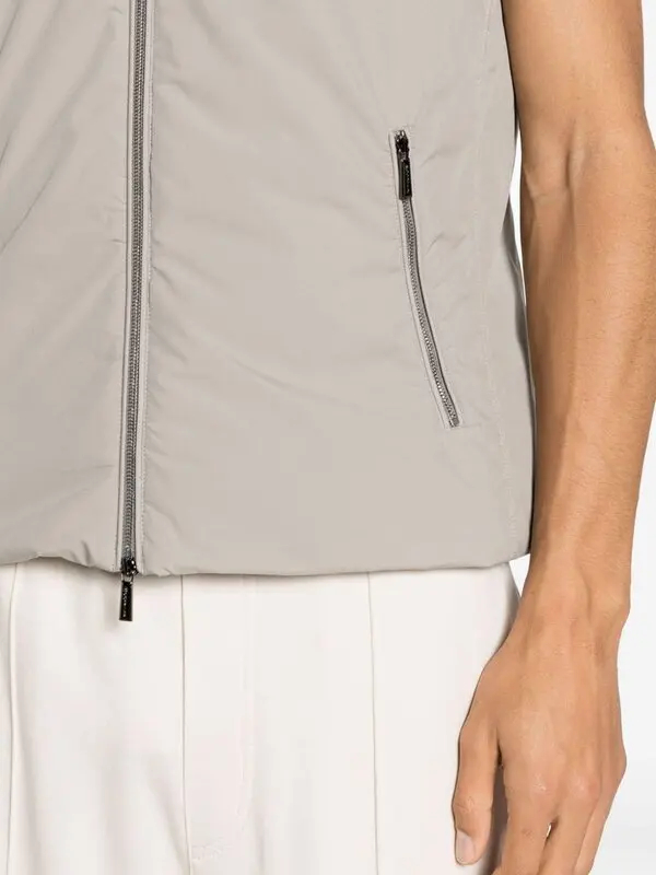 MOORER Padded Zip-up Gillet - Neutrals