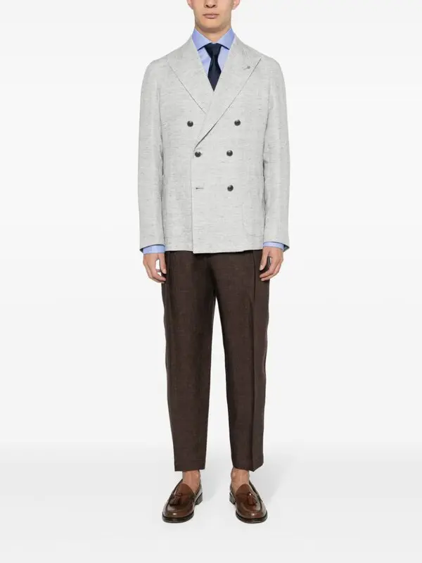 BARBA NAPOLI Cutaway Collar Cotton Shirt