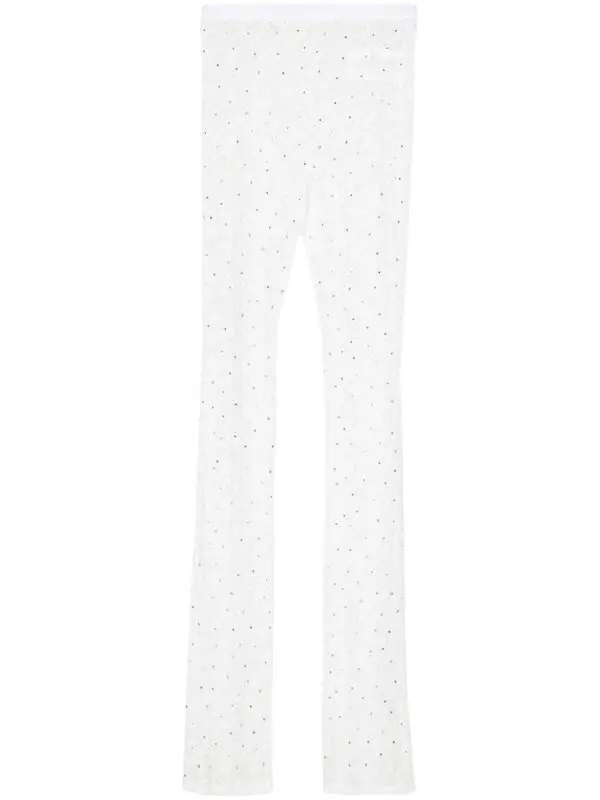Alessandra Rich Floral-lace Semi-sheer Leggings