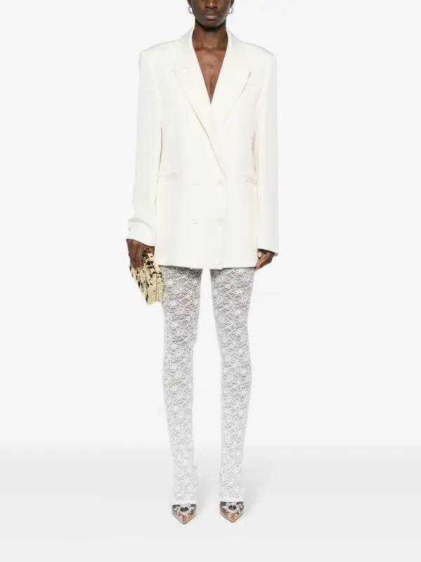Alessandra Rich Floral-lace Semi-sheer Leggings