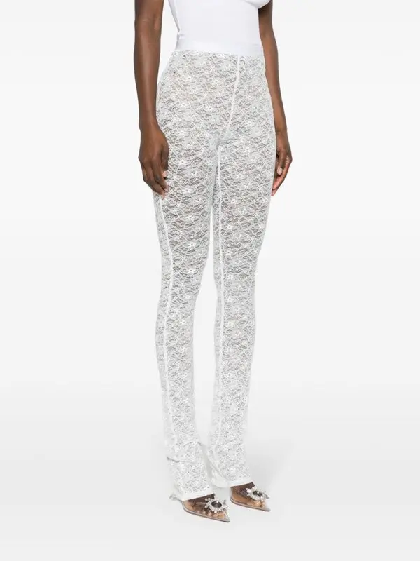 Alessandra Rich Floral-lace Semi-sheer Leggings