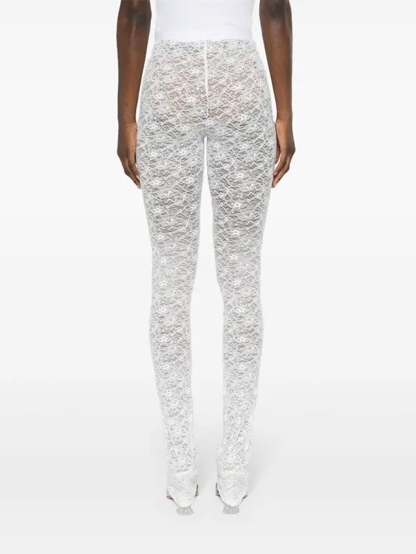 Alessandra Rich Floral-lace Semi-sheer Leggings