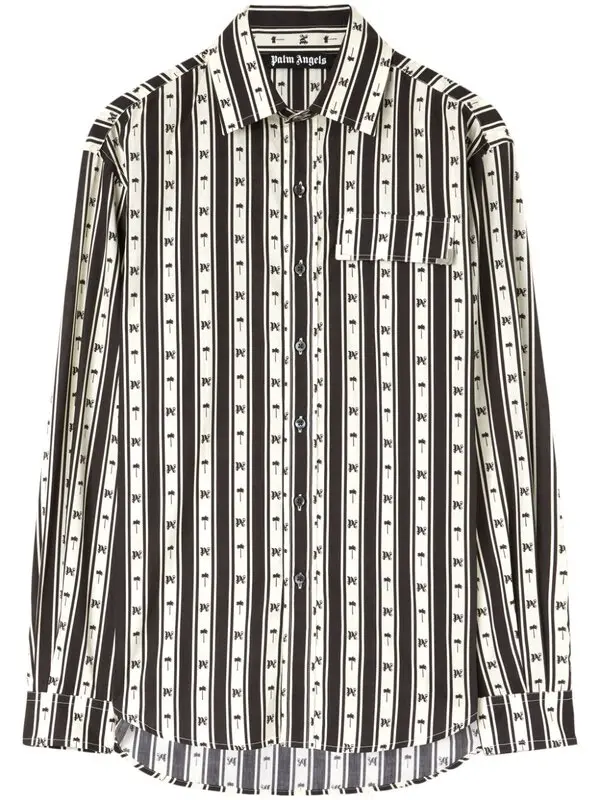 Palm Angels Palm Tree Striped Shirt