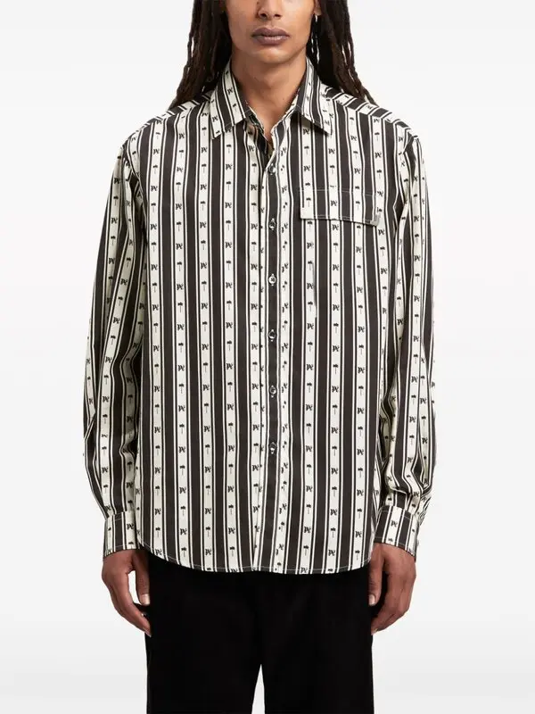Palm Angels Palm Tree Striped Shirt