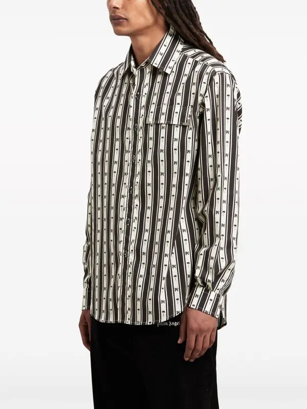 Palm Angels Palm Tree Striped Shirt