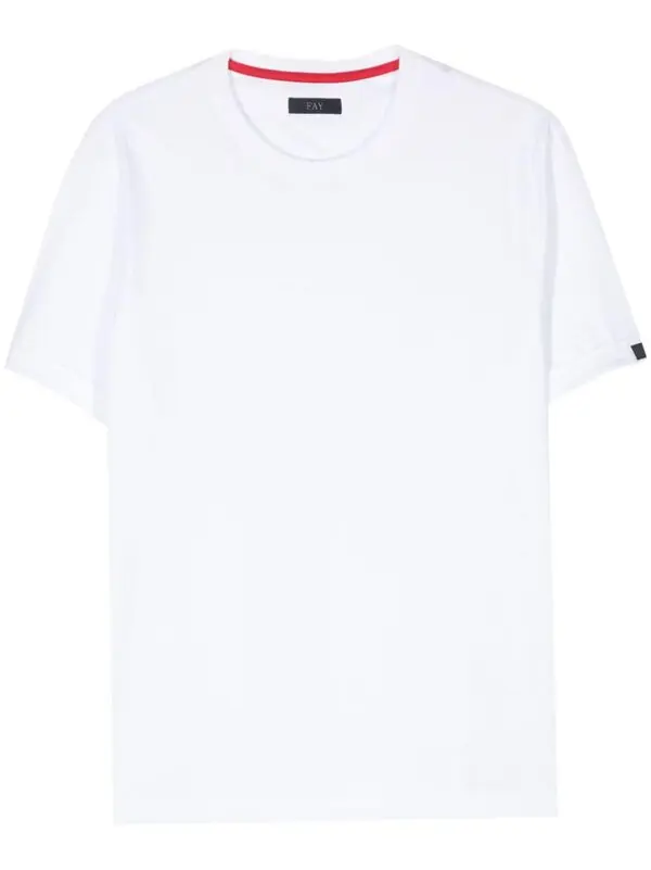 FAY Logo-patch Cotton T-shirt - White