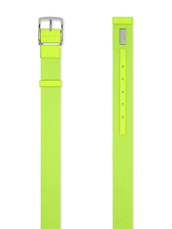 Philipp Plein Leather-trim Buckle Belt