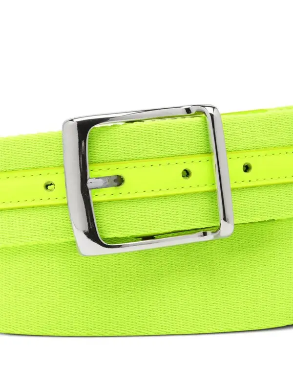 Philipp Plein Leather-trim Buckle Belt