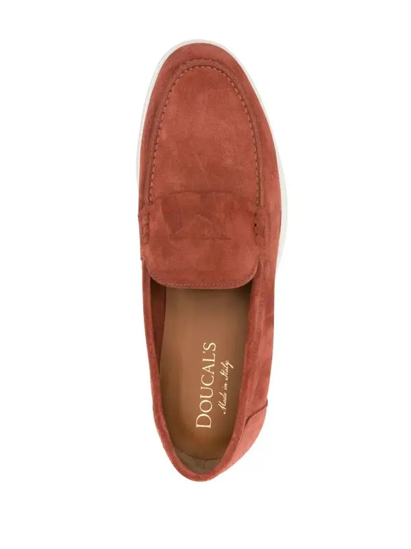 DOUCAL'S Suede Penny Loafers - Brown