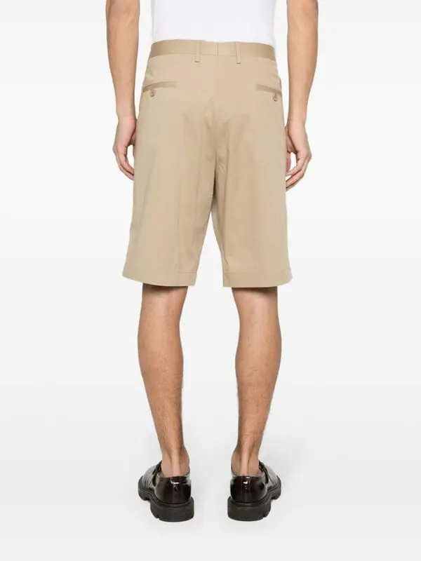 Etro Pegaso-embroidery Pressed-crease Shorts - Neutrals