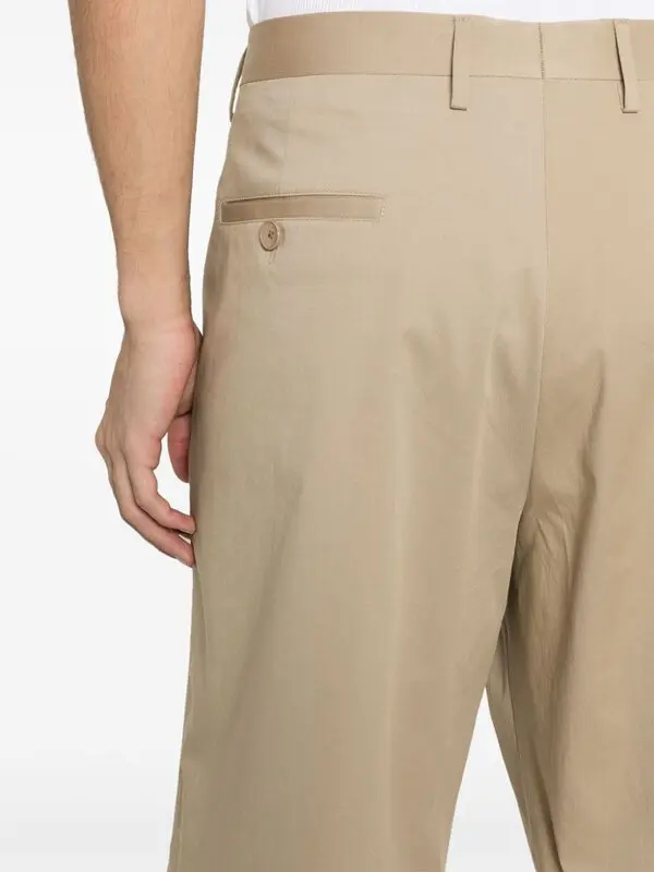 Etro Pegaso-embroidery Pressed-crease Shorts - Neutrals