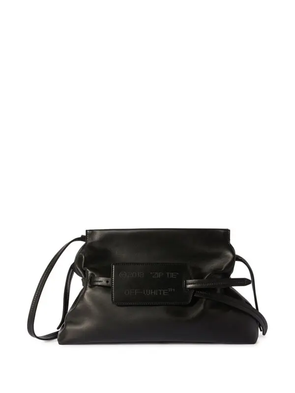 Off-White Zip Tie Leather Clutch - Black