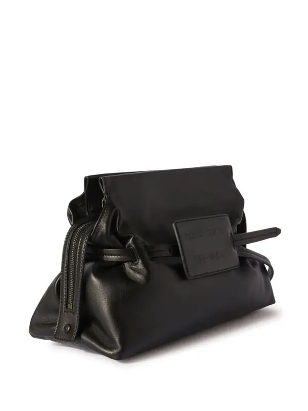 Off-White Zip Tie Leather Clutch - Black