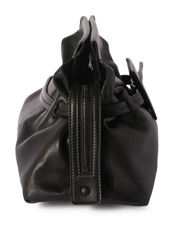 Off-White Zip Tie Leather Clutch - Black