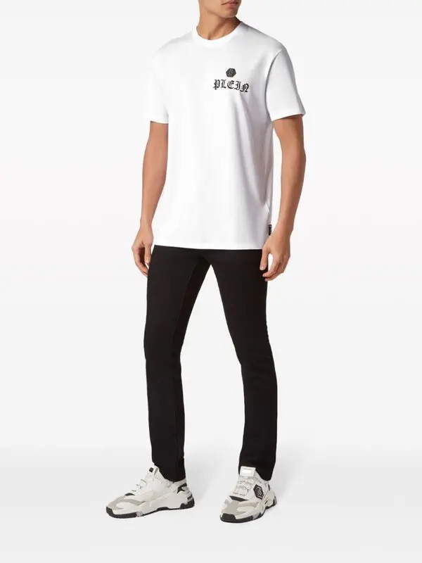 Philipp Plein Skull Crystal-embellished T-shirt - White